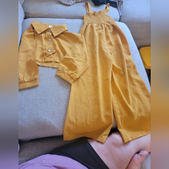 SHEIN | Matching Sets | Shein Size 5y 2 Piece Jumper Mustard Yellow Good Condition | Poshmark